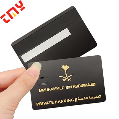 China Personalized Custom 85mm*54mm Matte Black Gold Metal Credit Card Business Card for sale