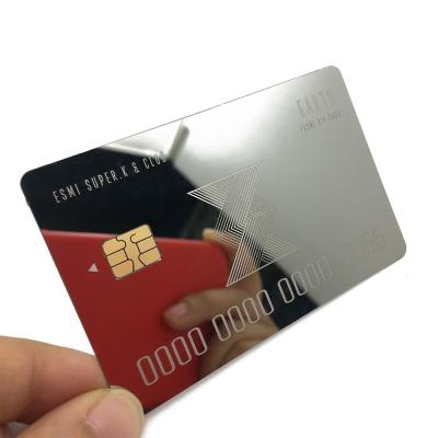 China Factory Wholesale 100Pcs Moq Mirror Effect Reverse Etching Metal Card Personalised for sale