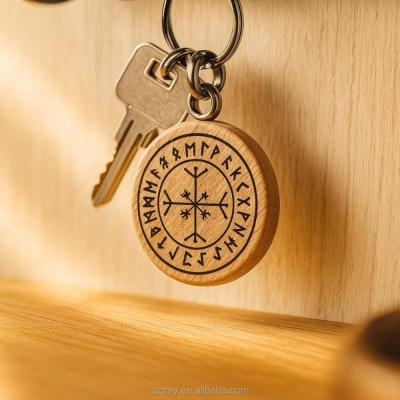 China Custom Personalization Eco-Friendly Wooden Keychain 3D Logo Blank Cross Round Animal For Wedding & Birthday Engraving for sale