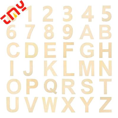 China Custom Laser Cut Decorative Number Wood Craft Unfinished 3D Large Wooden Alphabet Letters For Wall Decoration for sale