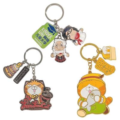 China Custom Metal 3D Hard Enamel Cute Anime KeyChain Tag Wholesale Personalized Logo for sale