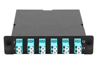 中国 LCへの多重モードOM3 MPO MTPカセット男性は12個の中心繊維カセットを二重にする 販売のため