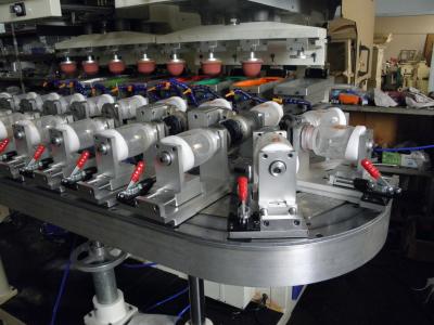 China Made in China high efficiency 8 colors pad printer with suttle work stations  rotary screen printer for bottle for sale