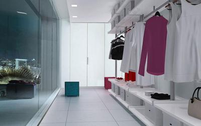 China latest aluminum bedroom design fabric closet assemble walk in wardorbes for sale