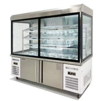 China Malatang Hot Pot Open Display Fridge Restaurant Fresh Open Air Refrigerator for sale