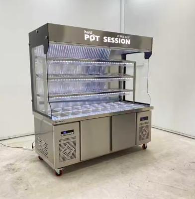 China Hotpot Commercial Showcase Refrigerator Multi Deck Display Chiller for sale
