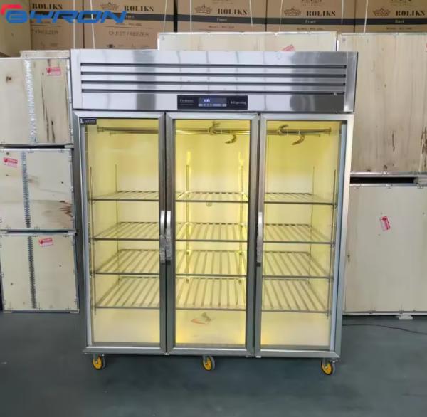 Quality OEM Meat Hanging Refrigerator Upright 3 Door Commercial Refrigerator for sale