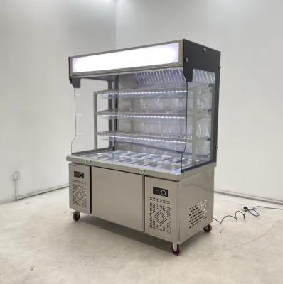 China Direct Cooled Fridge Display Counter Stainless Steel 304 SS201 Open Case Refrigerator for sale
