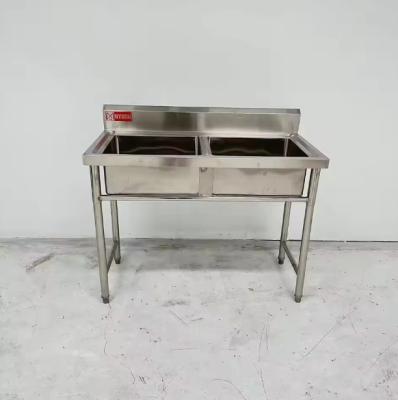 China Food Grade Stainless Steel Double Sink CE Commercial Double Sink for sale