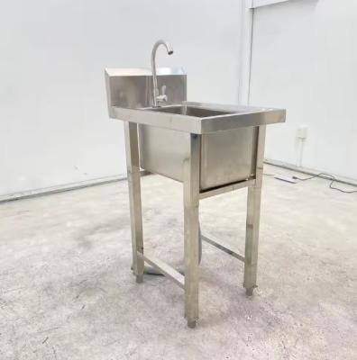 China Customization Stainless Steel Sink Bench Commercial Sink Bench With Splashback for sale