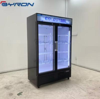 China Double Door Beverage Cooler Dual Zone Wine Fridge Energy Efficiency for sale
