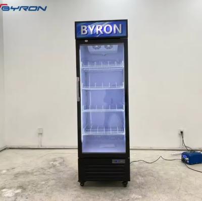 China Single Door Beverage Cooler LED Lighting Glass Front Beverage Cooler Customized for sale
