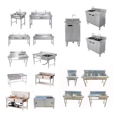 China Restaurant Stainless Steel Catering Sink 304SS Commercial Double Sink for sale