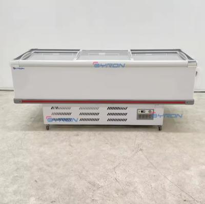 China OEM Glass Top Commercial Freezer Island Deep Freezer CE ISO Certification for sale