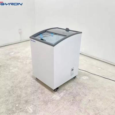 China 105 Liter Display Deep Freezer Direct Cooling Glass Top Display Freezer for sale