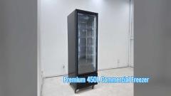 Professional 450L Upright Glass Door Freezer Showcase
