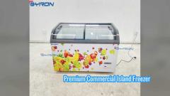 Commercial Glass Top Island Freezer for Frozen Foods