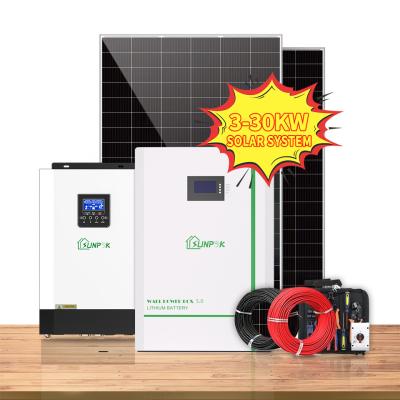 China 24V Home Solar System 10KW 15KW 20KW 25KW 30KW Off Grid Hybrid Solar Energy System for sale