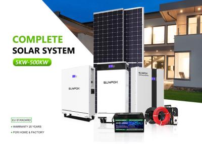 Hybrid Inverter Solar System 10kw 50kw 500kw Lithium Ion Battery Roof Mounting Home Use