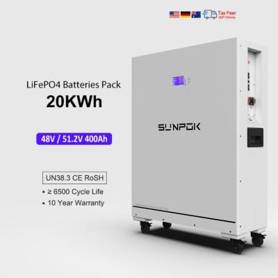 China 48V 51.2V Lifepo4 400Ah 20Kwh Ess Lithium Ion Battery Pack Power Wall Home Energy Storage System for sale