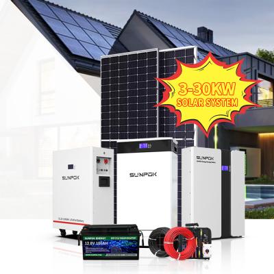 China 550w 3KW 5kw10kw Solar Panels Battery Inverter MPPT Roof Mounting Power Renewable Energy System Lithium Batteries Station House for sale