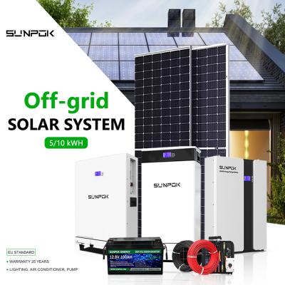 China 5KW 10KW 20KW Solar Power System Off Grid Solar Panels With Battery Complete Solar Kit Solar Energy System for sale