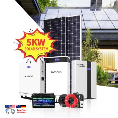 China 5kw 10kw 15kw 20kw Off Grid Home Energy Storage Solar Panel System Photovoltaic Grid Tied Inverter with MPPT Controller for sale