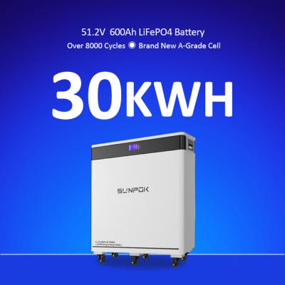 China 30Kwh Lithium Lifepo4 Battery 48V Solar Energy Storage Big Batteries System 51.2V 600Ah 30Kwh Solar Lifepo4 Battery With Bms for sale