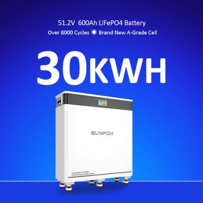 China Household ESS 200A/300A Current 51.2V 600Ah 30kwh LiFePO4 Battery Pack Split Type with CAN Communication Port for sale
