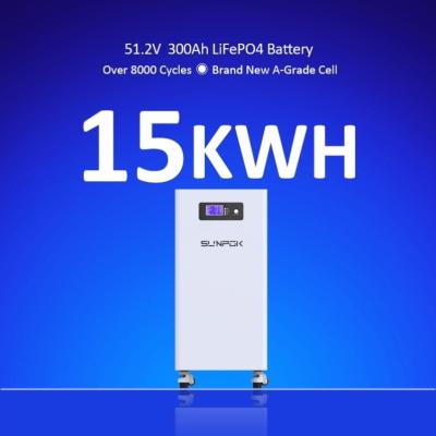 China 51.2V 48V 300Ah LiFePO4 Lithium Ion Iron Phosphate Battery Floor-Standing 15KW Solar Energy Storage Battery for sale