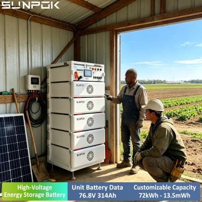 China Sunpok High Voltage Energy Storage Rack Server Type Lithium Ion Battery Pack 76.8V 314ah Backup Power Supply for sale