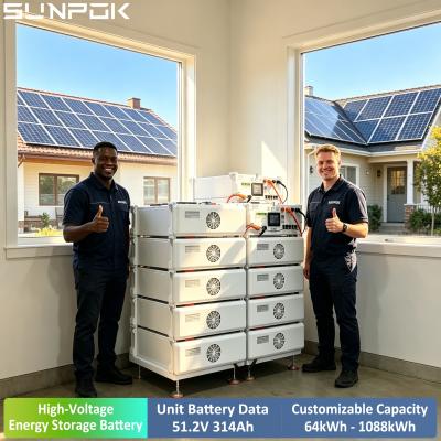 China SUNPOK High-voltage Series Energy Storage Batteries 51.2V 314Ah HV Lithium-ion Battery Pack for sale