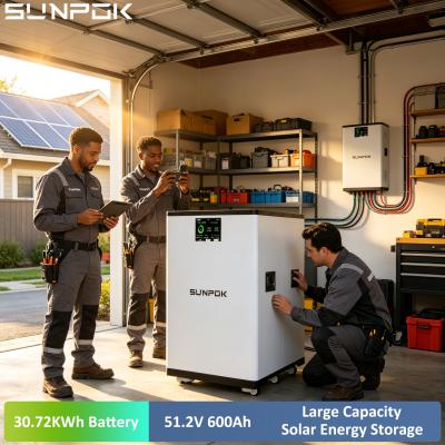 China SUNPOK Battery 30KWH 51.2V 600AH 2A Active Equalization 200A JK V19 BMS Home Energy Storage Battery Pack Home Solar Energy for sale
