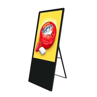 China 43 Inch Portable Floor Stand Digital Signage with 1080P High-Definition IPS Screen Lightweight Body and Remote Cloud Content Publishing via WiFi for sale