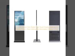 55 Inch Indoor Slim Digital Sign Touch Display With Built-in Media Player , Floor Interactive Information Display Screen