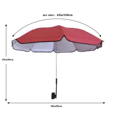 China Red Umbrella With Clamp Lightweight Durable Polyester Material 42 Inches for sale