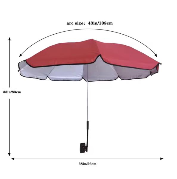 Quality Red Umbrella With Clamp Lightweight Durable Polyester Material 42 Inches for sale