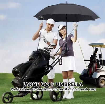 China Windproof Golf Umbrella with Double Layer Canopy Vented Design and Customized Printing for Outdoor Events for sale