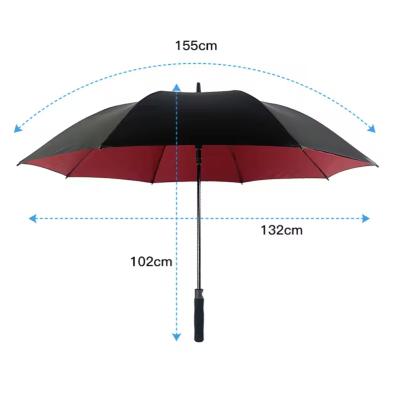 China Double Layer Canopy Golf Umbrella Windproof with Customized Printing for Outdoor Golfers for sale