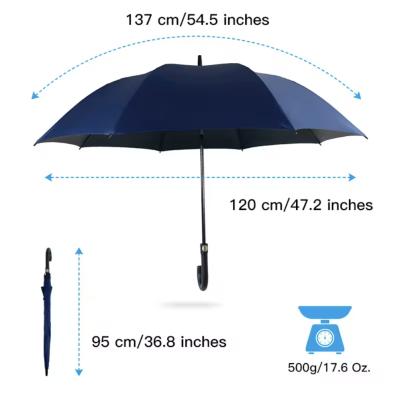 China Windproof Golf Umbrella with Metal Shaft Auto Open Function and Double Layer Canopy for Outdoor Use for sale