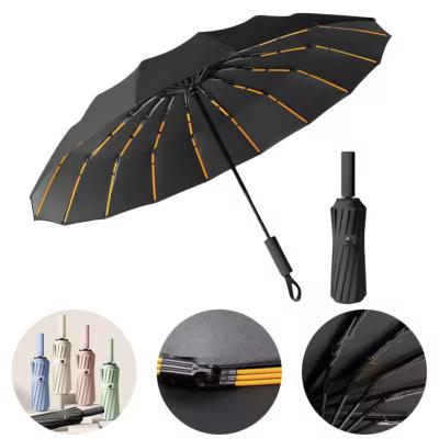 China High Durability Black Golf Umbrella Outdoor Auto Open With Double Layer Canopy for sale
