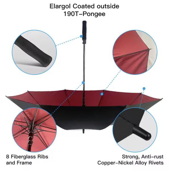 Quality 62 Inch Collapsible Golf Umbrella Versatile With Black Red Blue Green Colors for sale