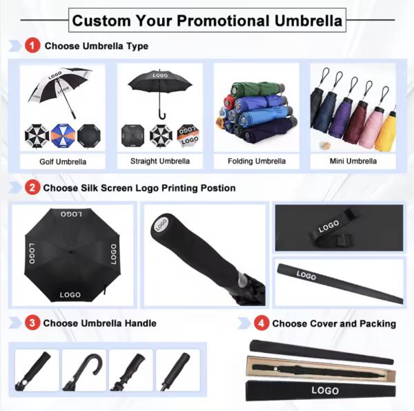 Quality Waterproof Personalized Golf Umbrellas Double Canopy Golf Umbrella With Plastic for sale