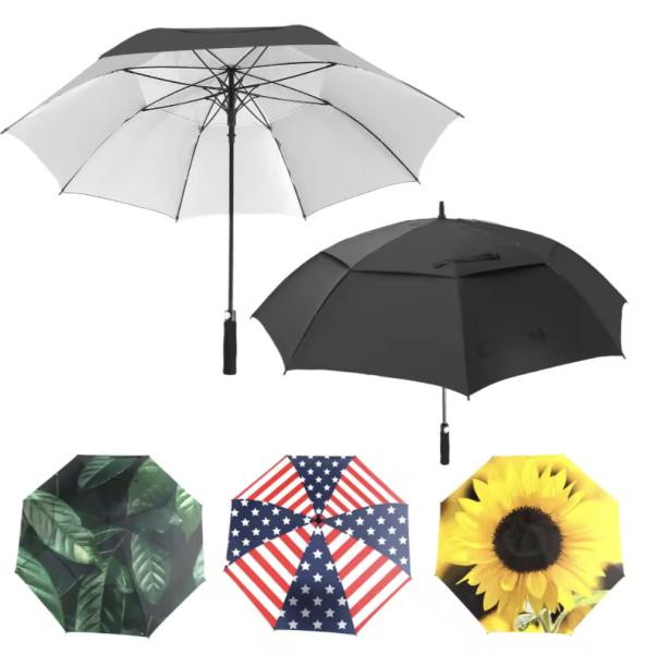 Quality Portable Strong Folding Umbrella Waterproof Design With Black Big Pole for sale