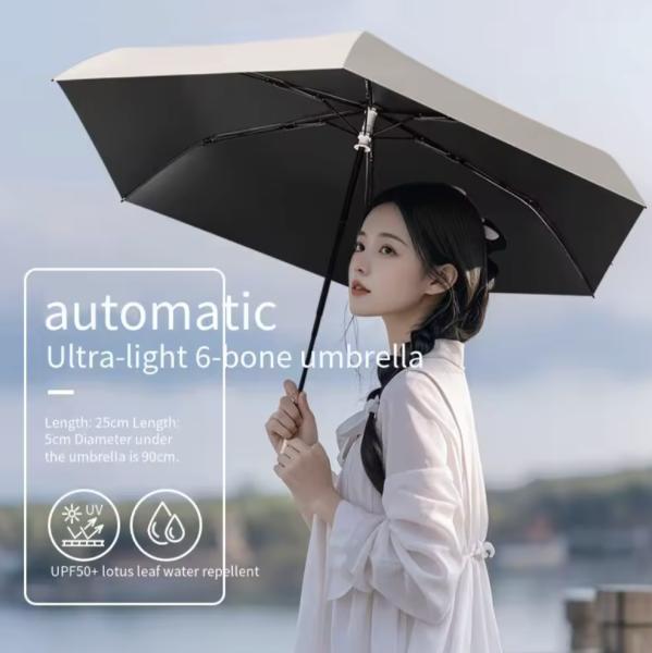 Quality Portable Folding Sun Umbrella Auto Folding Umbrella Innovative With Black Big Pole for sale