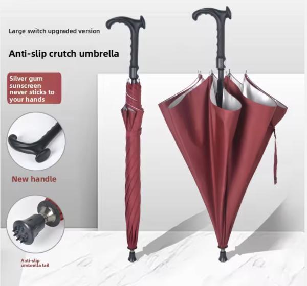 Quality Large Walking Stick Umbrella With Pongee Fabric Sturdy Construction for sale