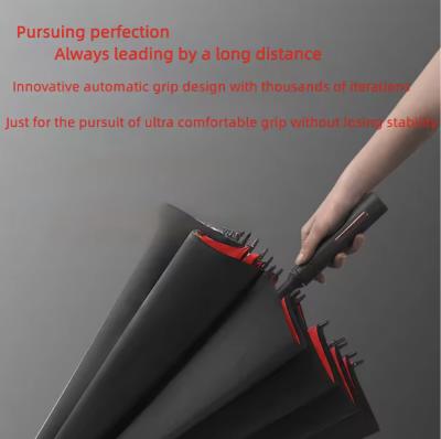 China Black Large Stick Umbrella Manual Open Long Lasting Windproof for sale