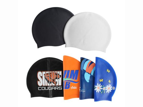 Quality Customizable Logo Colors Silicone Swim Cap 17 In-Stock Colors Flexible Customization Fast Production for sale