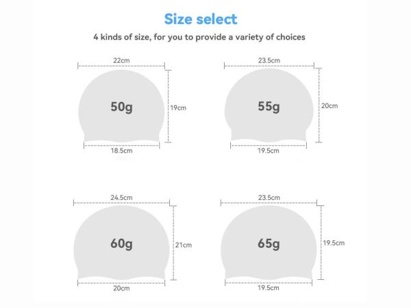 Quality Customizable Logo Colors Silicone Swim Cap 17 In-Stock Colors Flexible for sale