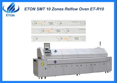 China 10 heating zones Lead-free solder  50-700mm  PCB width Reflow oven machine for sale